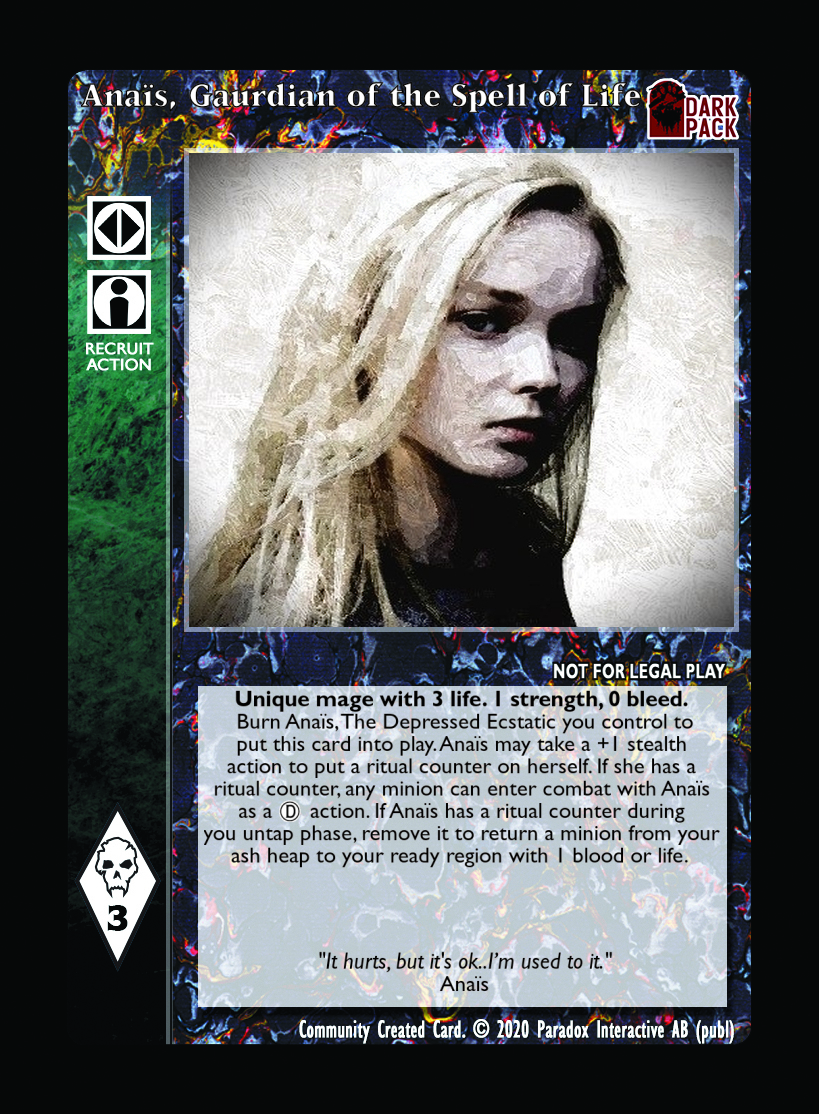 Anaïs, Gaurdian Of The Spell Of Life - Custom Card - Black Chantry ...