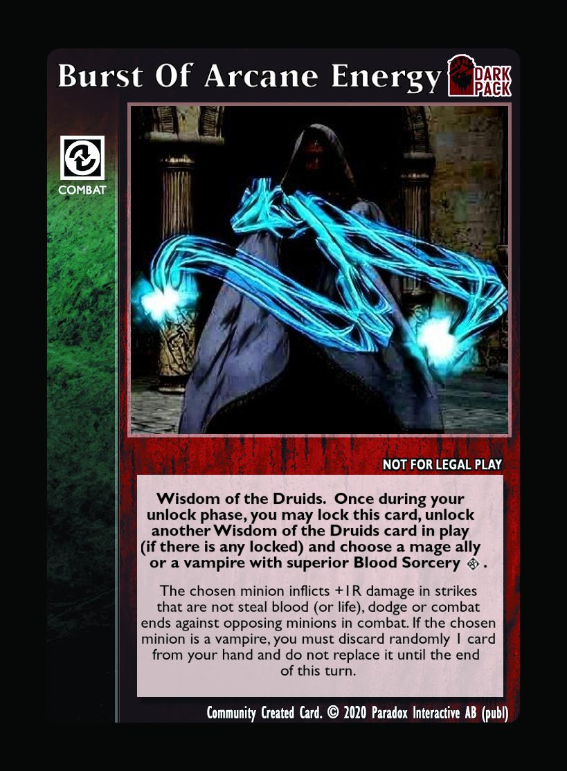 Burst Of Arcane Energy - Custom Card - Black Chantry Productions | VTES ...
