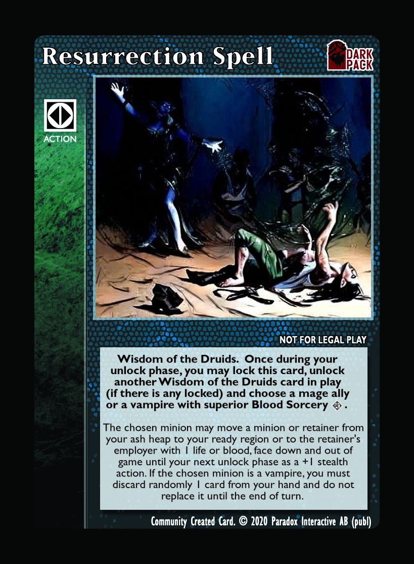 Resurrection Spell - Custom Card - Black Chantry Productions | VTES ...