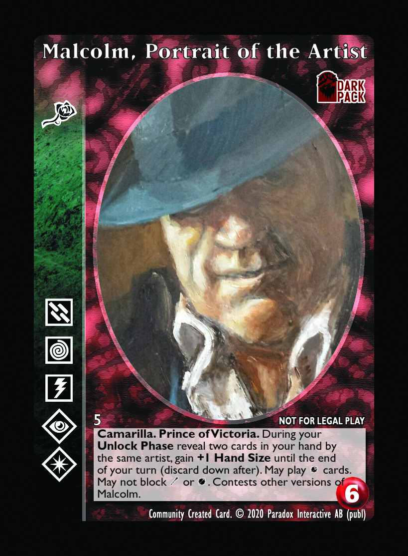 Malcolm, Portrait Of The Artist - Custom Card - Black Chantry ...