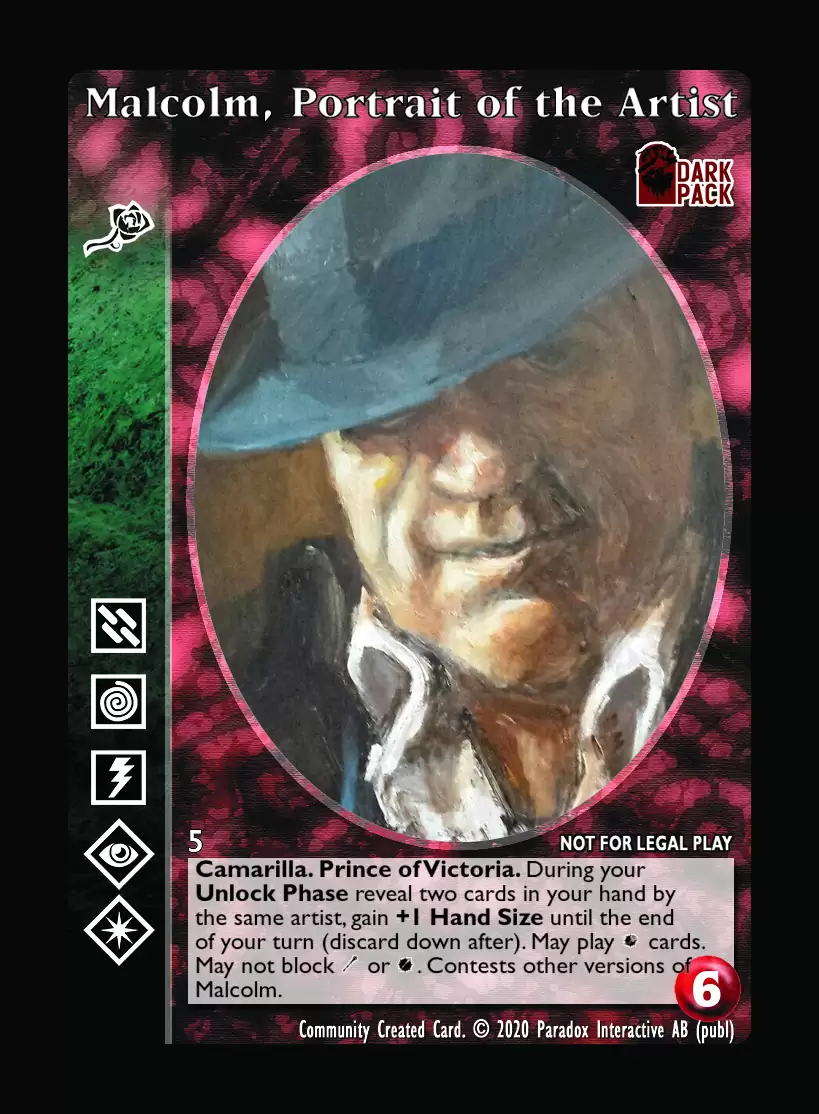 Malcolm, Portrait Of The Artist - Custom Card - Black Chantry ...