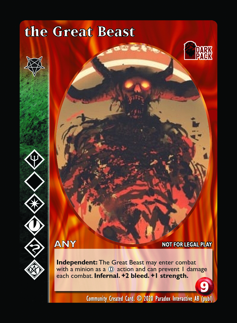 The Great Beast - Custom Card - Black Chantry Productions | VTES ...
