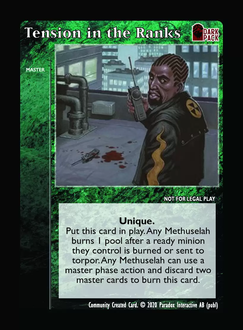 Tension In The Ranks - Custom Card - Black Chantry Productions | VTES ...
