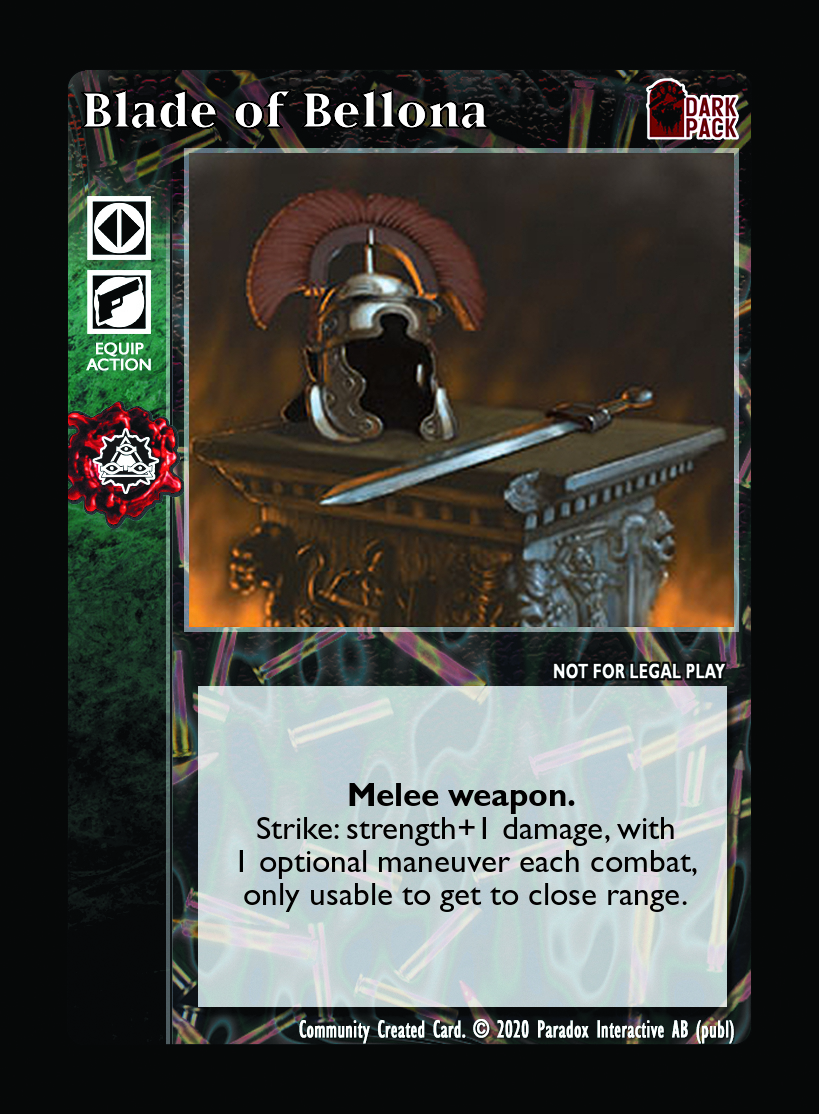 Blade Of Bellona - Custom Card - Black Chantry Productions | VTES ...