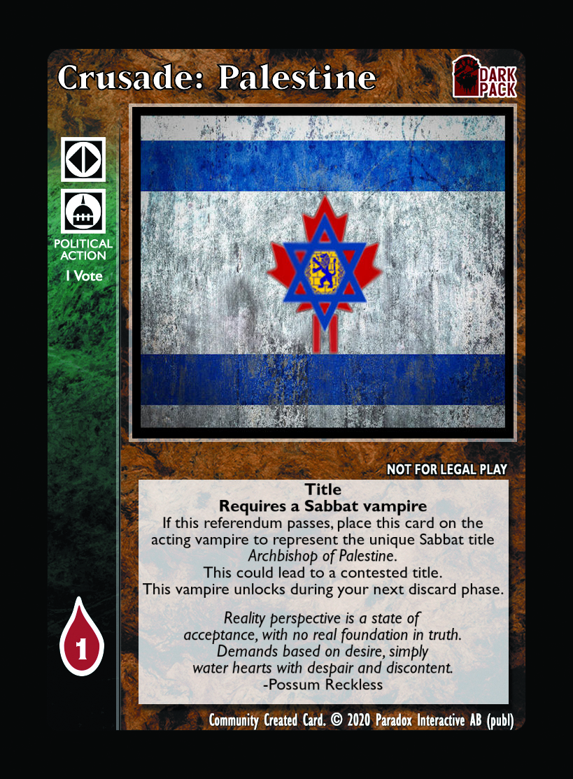 Crusade: Palestine - Custom Card - Black Chantry Productions | VTES ...