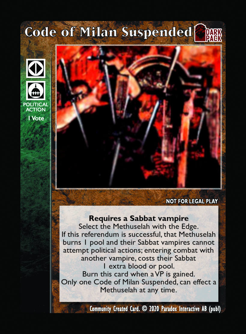 Code Of Milan Suspended - Custom Card - Black Chantry Productions ...