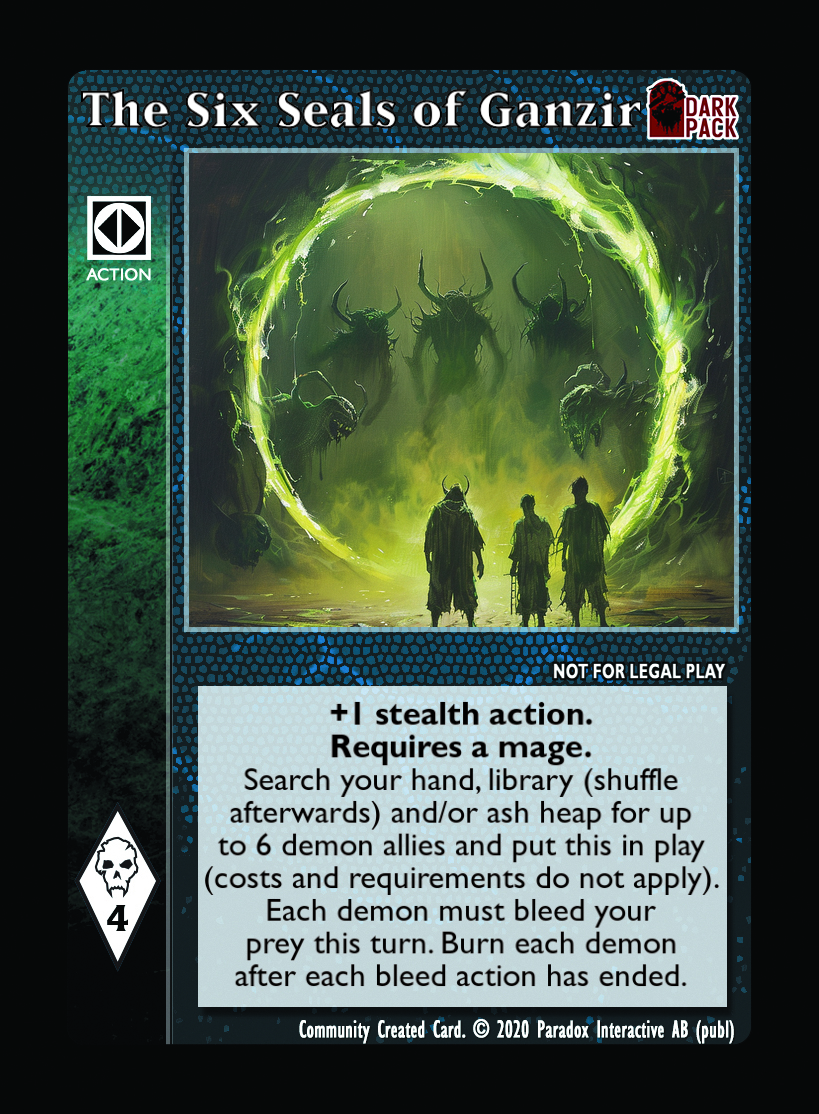 The Six Seals Of Ganzir - Custom Card - Black Chantry Productions ...