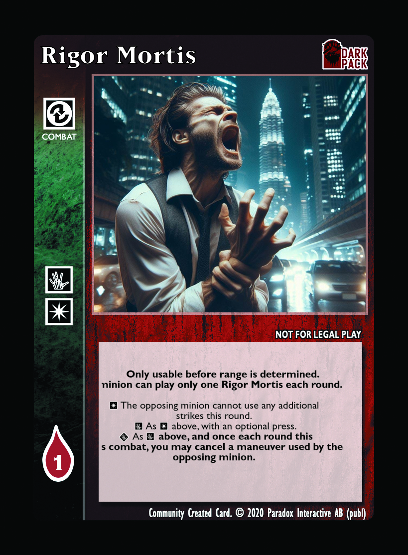 Rigor Mortis - Custom Card - Black Chantry Productions | VTES Community ...