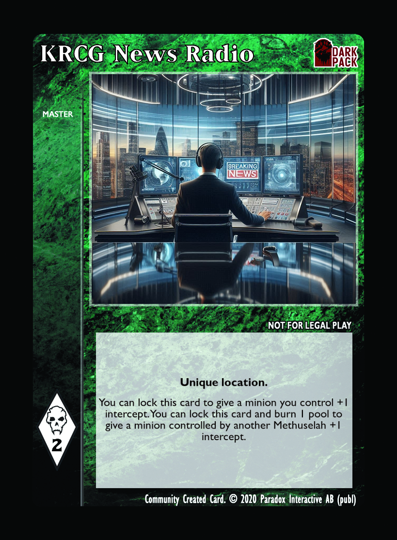 Krcg News Radio - Custom Card - Black Chantry Productions | VTES ...
