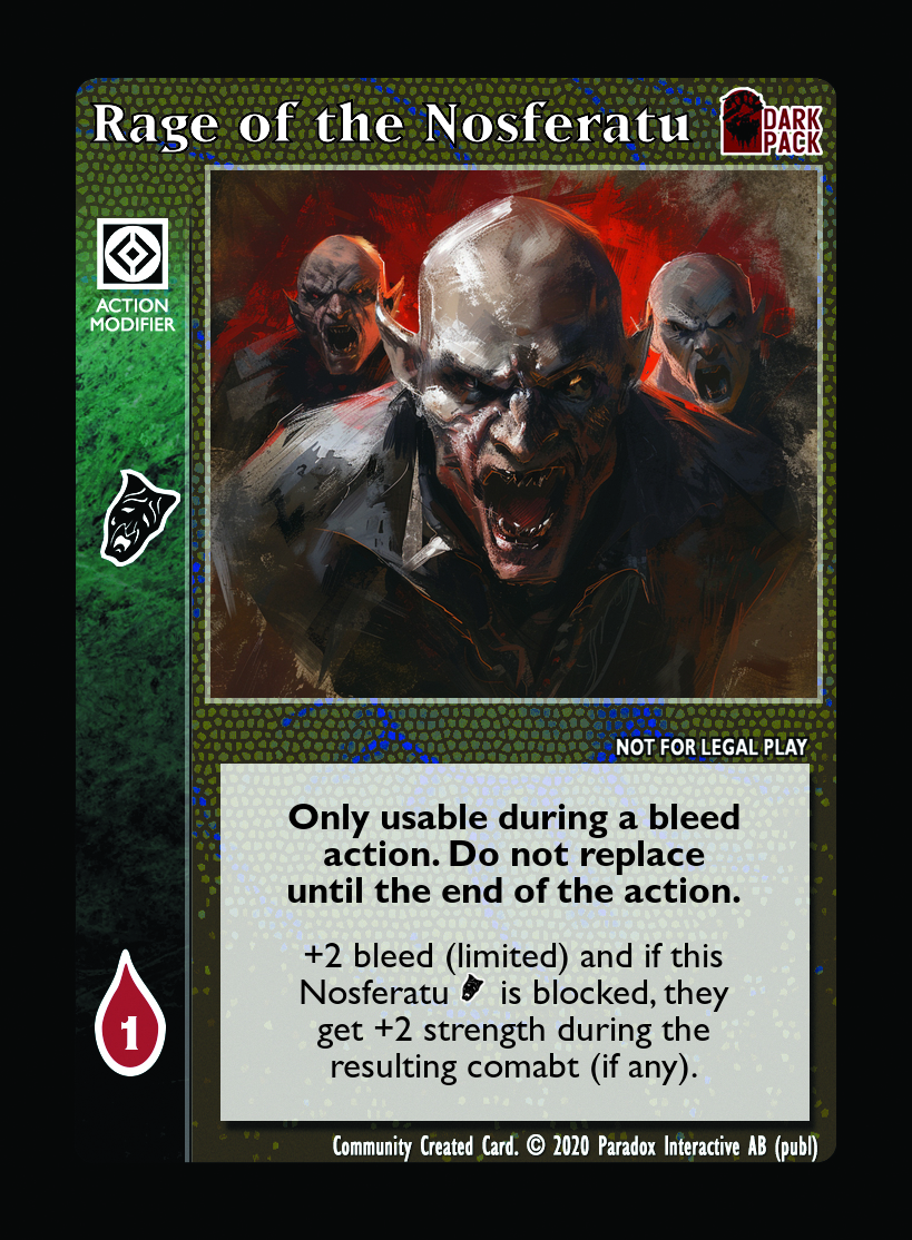 Rage Of The Nosferatu - Custom Card - Black Chantry Productions | VTES ...
