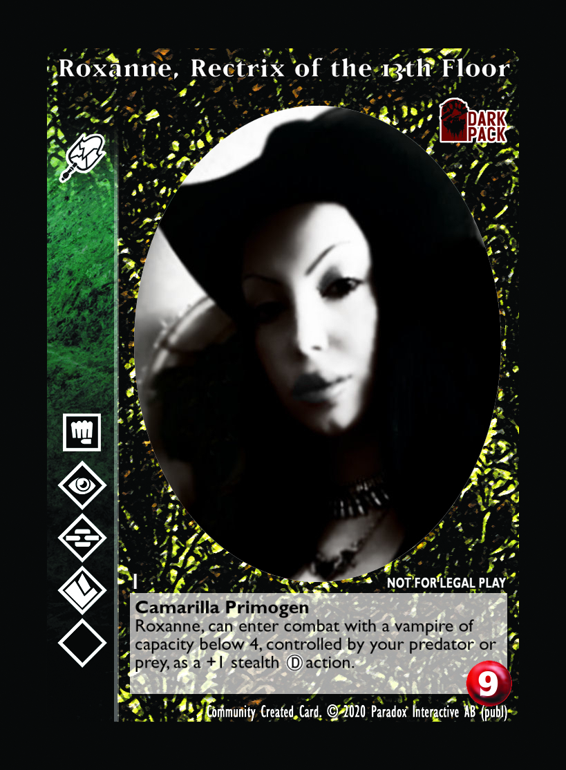 Roxanne, Rectrix Of The 13th Floor - Custom Card - Black Chantry ...