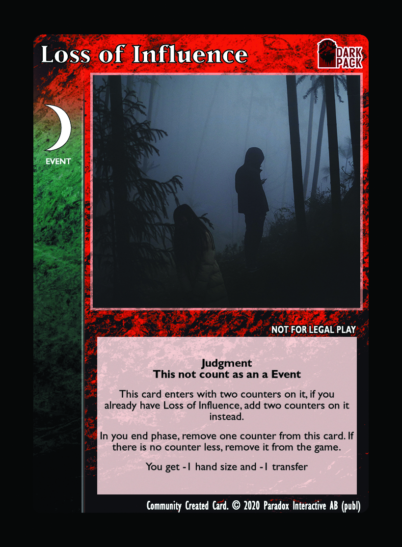 Loss Of Influence - Custom Card - Black Chantry Productions | VTES ...
