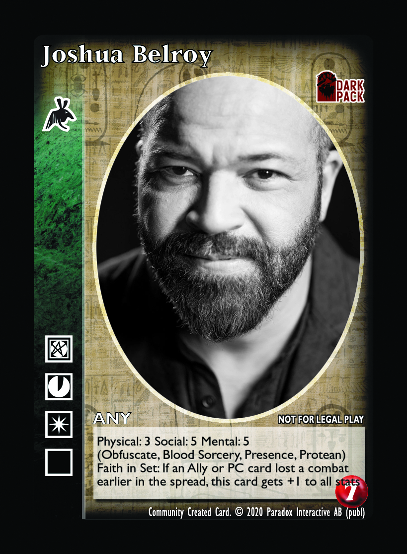 Joshua Belroy - Custom Card - Black Chantry Productions | VTES ...