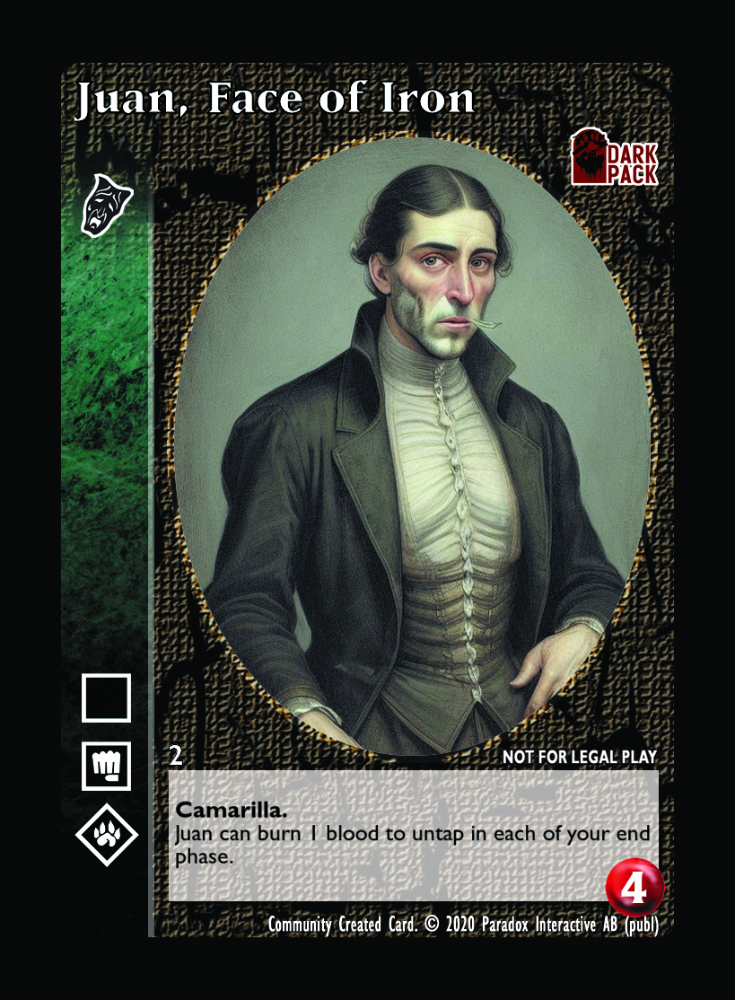 Juan, Face Of Iron - Custom Card - Black Chantry Productions | VTES ...