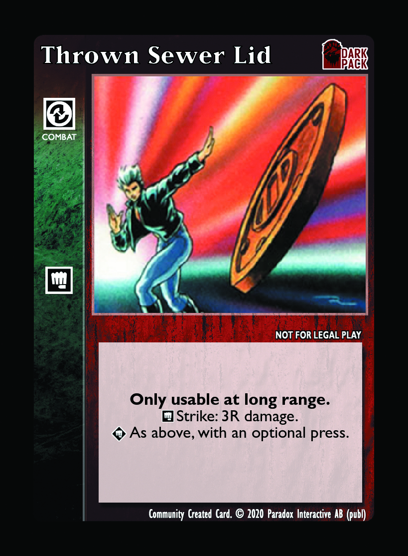 Thrown Sewer Lid - Custom Card - Black Chantry Productions | VTES ...