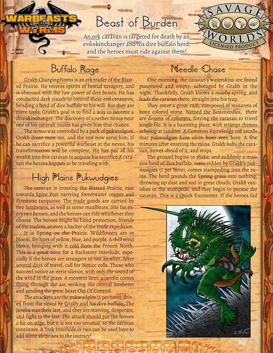 Warbeasts & Wyrms - One Sheet - Beast of Burden - Triphammer Games ...