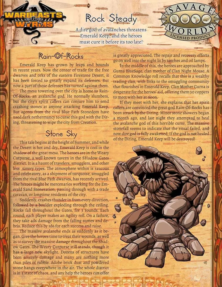 Warbeasts & Wyrms - One Sheet - Rock Steady - Triphammer Games ...