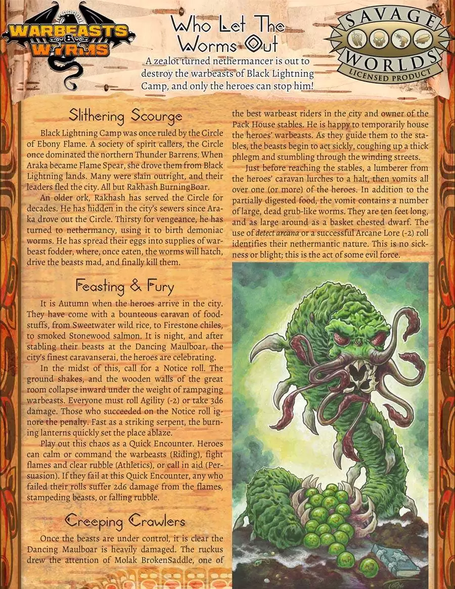 Warbeasts & Wyrms - One Sheet - Who Let The Worms Out - Triphammer ...