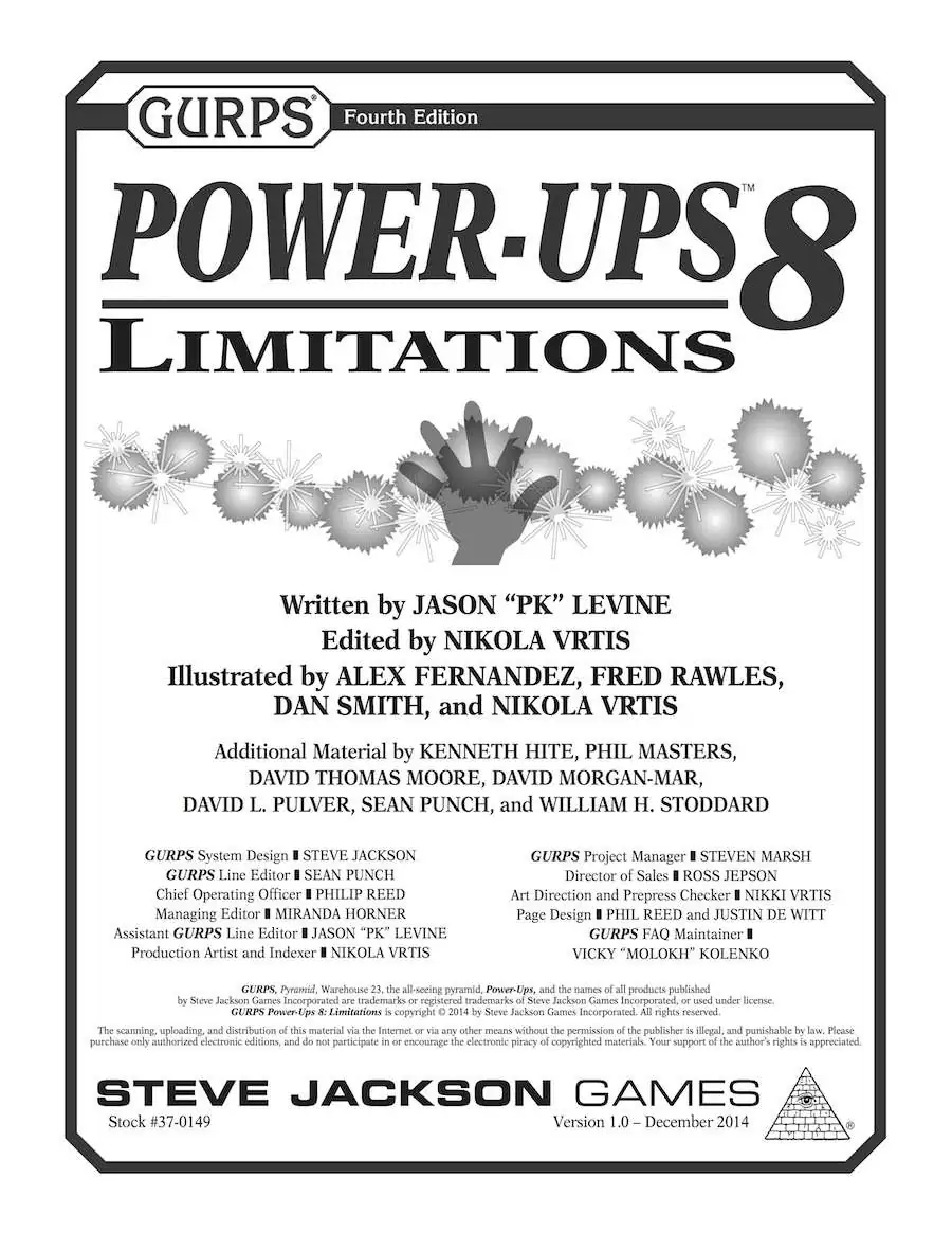 GURPS Power-Ups 8: Limitations - Steve Jackson Games | GURPS Fourth ...