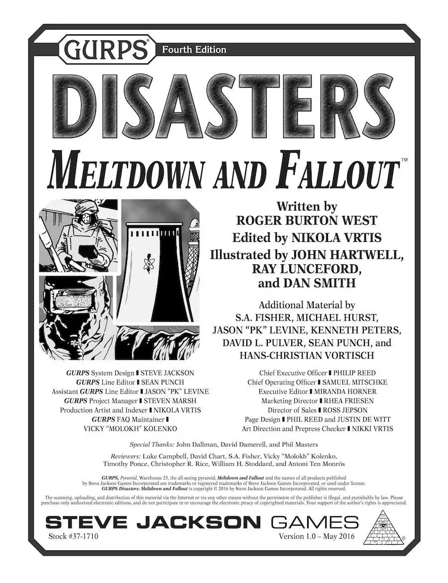 GURPS Disasters: Meltdown and Fallout - Steve Jackson Games | GURPS ...