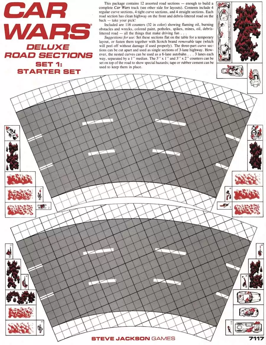 Car Wars Deluxe Road Sections Set 1: Starter Set - Steve Jackson Games ...
