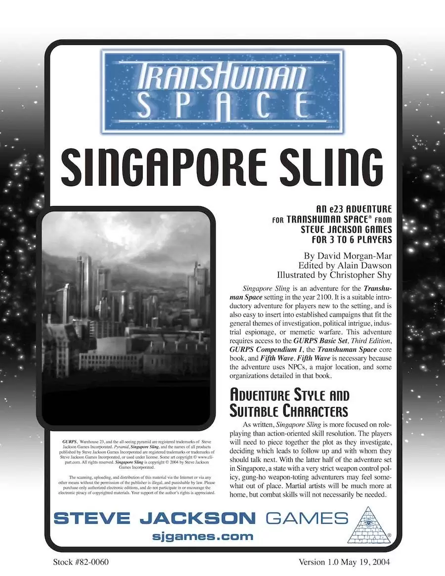Transhuman Space: Singapore Sling - Steve Jackson Games | GURPS Third ...