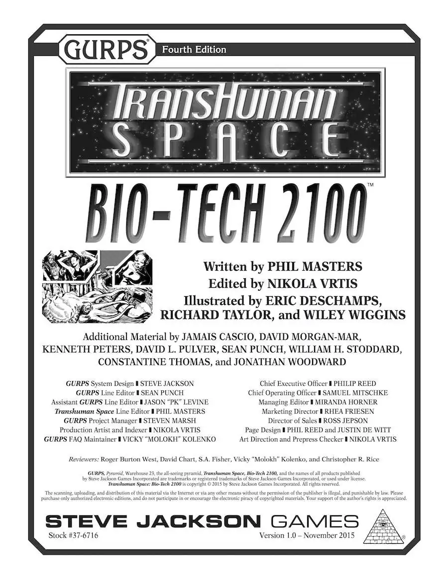 Transhuman Space: Bio-Tech 2100 - Steve Jackson Games | GURPS Fourth ...