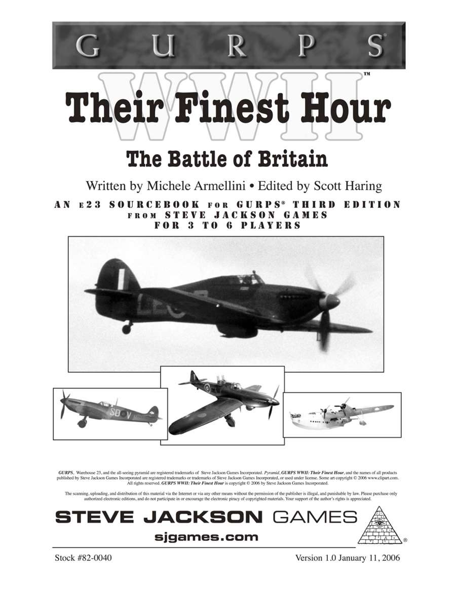 GURPS WWII: Their Finest Hour - Steve Jackson Games | GURPS Third ...
