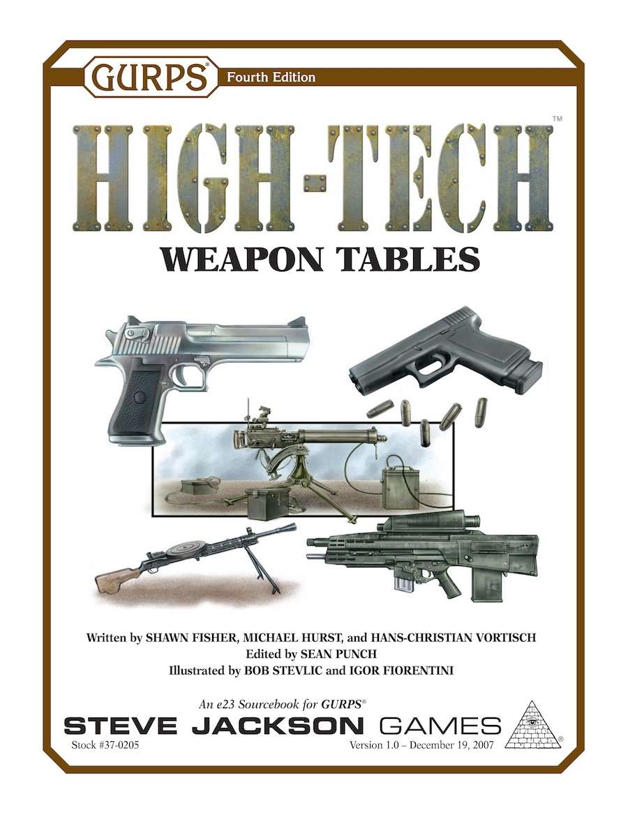 GURPS High-Tech: Weapon Tables - Steve Jackson Games | GURPS Fourth Edition | DriveThruRPG
