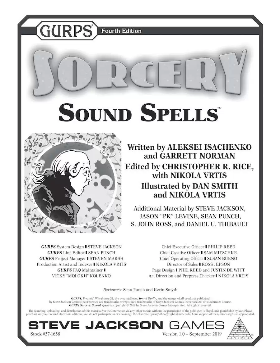 GURPS Sorcery: Sound Spells - Steve Jackson Games | GURPS Fourth ...