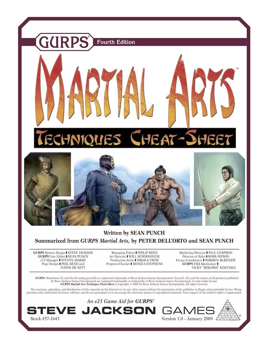 GURPS Martial Arts Techniques Cheat-Sheet - Steve Jackson Games ...