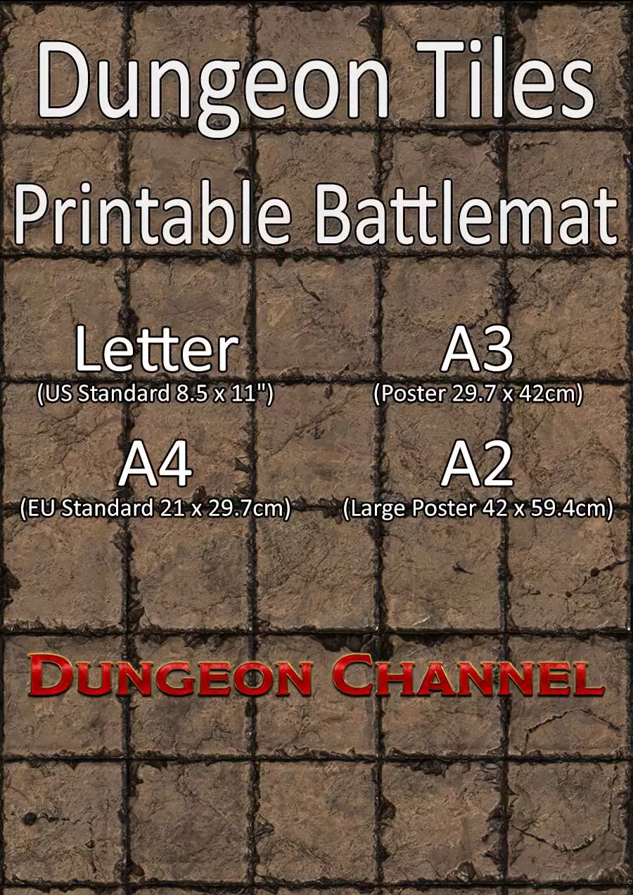 Dungeon Tiles - Printable Battlemat - Dungeon Channel | DriveThruRPG