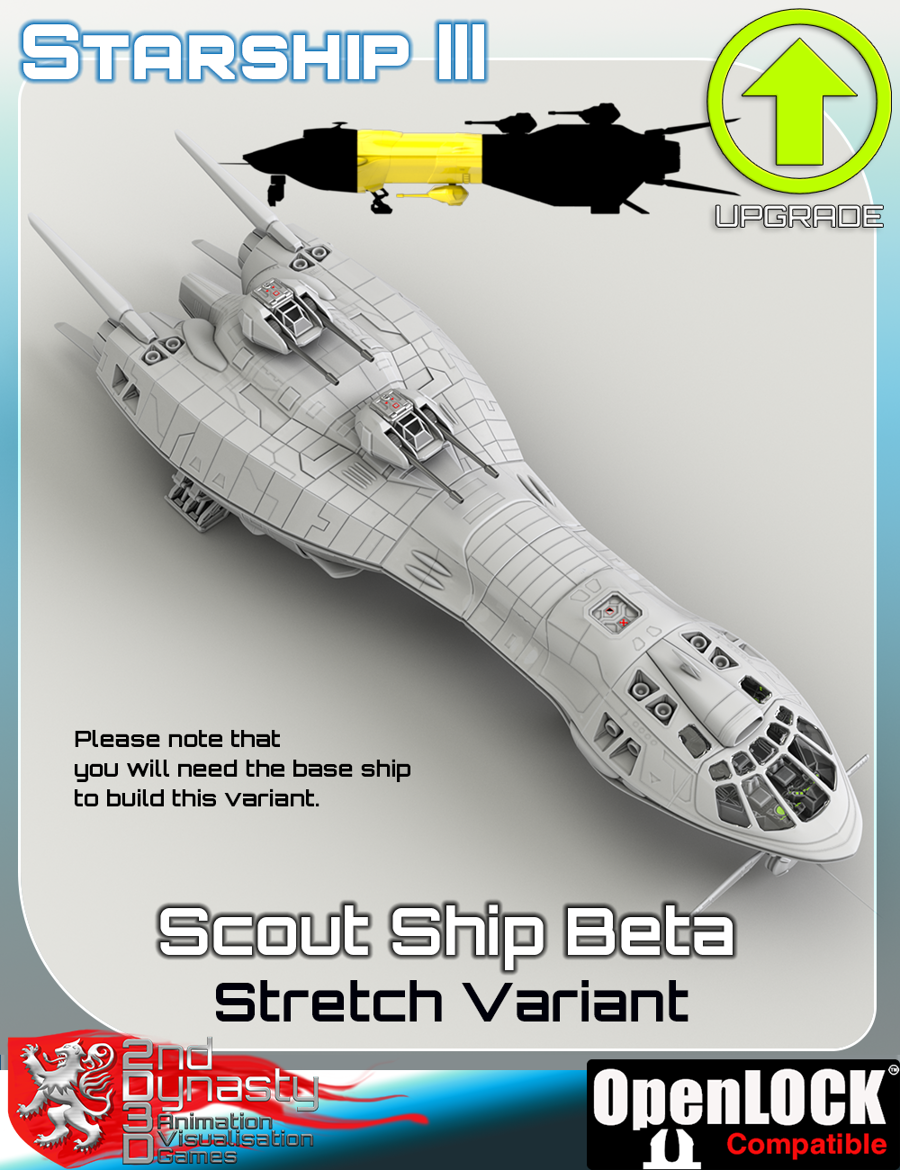 Scout Ship Beta Stretch Variant - 2nd Dynasty | Starship III | DriveThruRPG