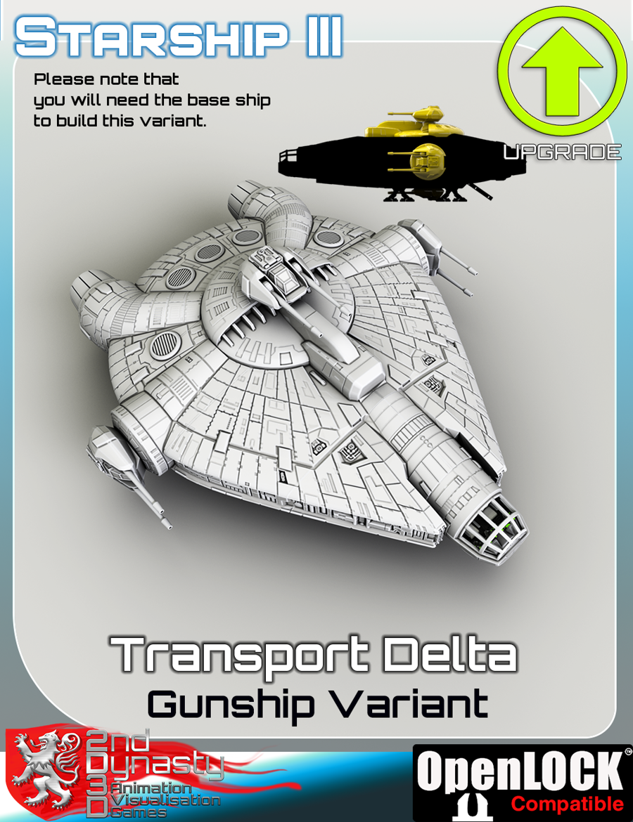 Transport Delta Gunship Variant - 2nd Dynasty | Starship III | DriveThruRPG