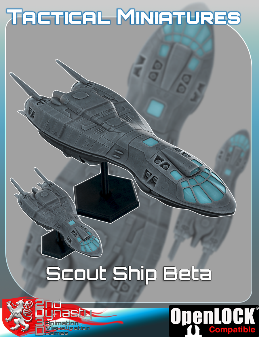 Tactical Miniatures Scout Ship Beta - 2nd Dynasty | Miniatures ...