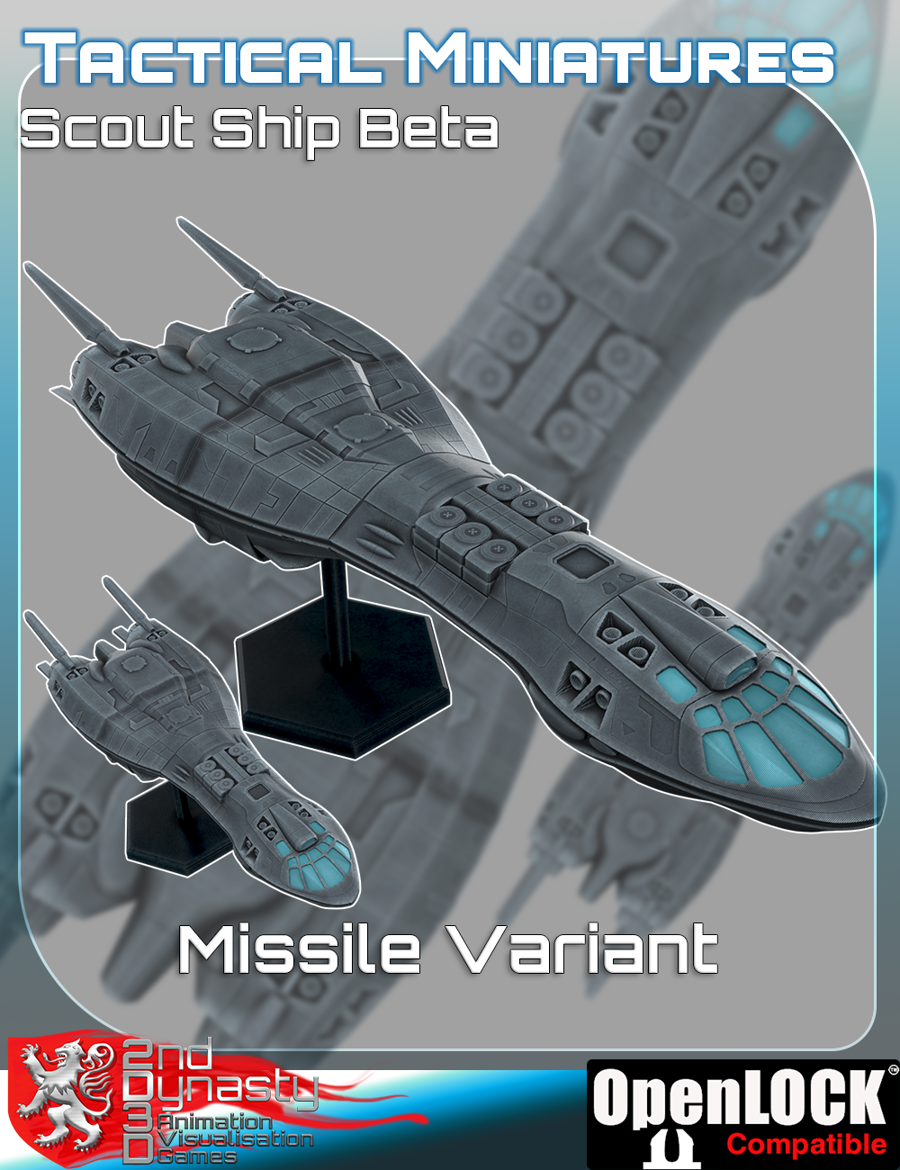 Tactical Miniatures Scout Ship Beta Missile Variant - 2nd Dynasty ...