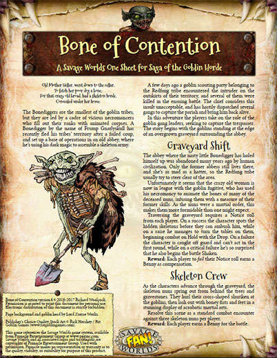 Saga of the Goblin Horde: Bone of Contention (Savage Worlds Deluxe ...