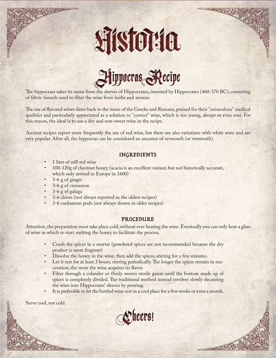 Historia - Hippocras Recipe - Mana Project Studio | Historia | DriveThruRPG