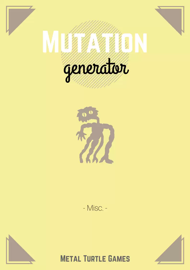 Mutation Generator - Atelier Clandestin | DriveThruRPG