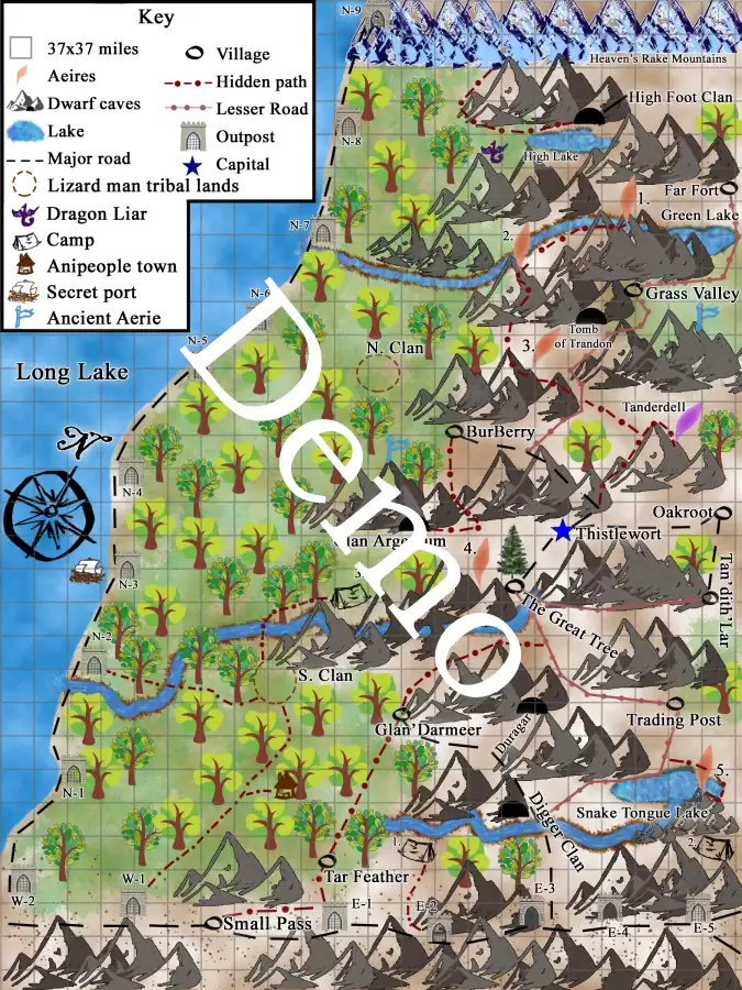 Map of Feldspar region poster - Saga the Game | Maps | DriveThruRPG