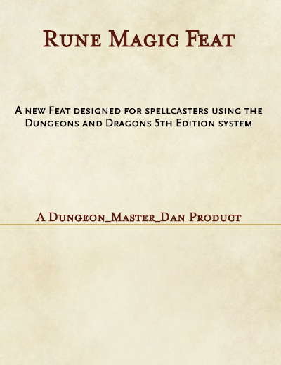 Rune Magic Feat - Dungeon_Master_Dan | DriveThruRPG