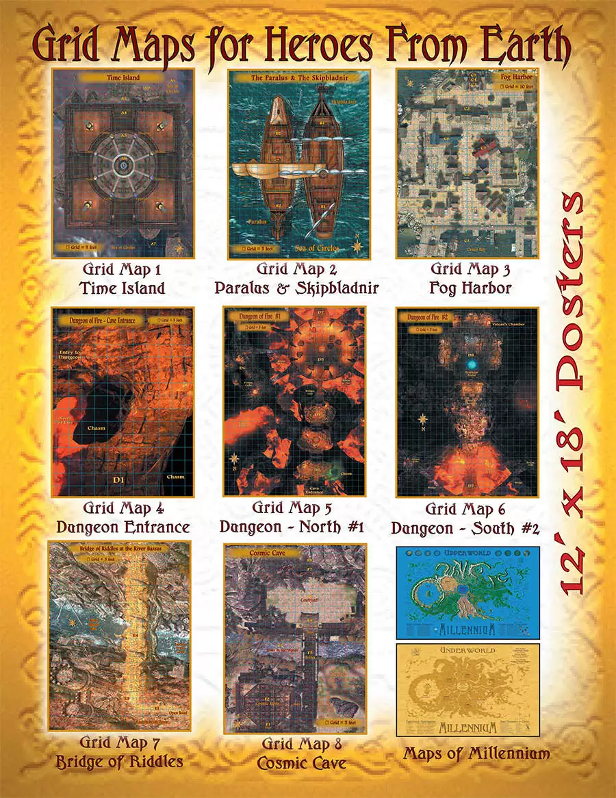 Heroes From Earth: Grid Map Posters & Maps - Millennium Adventures | DriveThruRPG