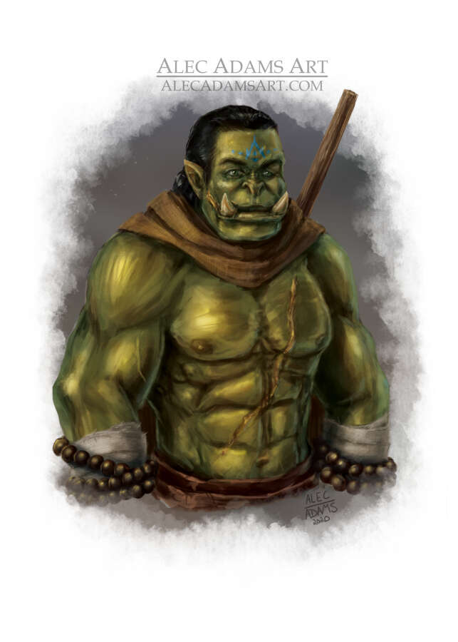 Orc Monk - RPG Stock Art - Alec Adams Art | DriveThruRPG