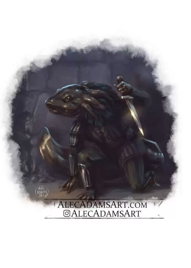 Axolotl Folk Rogue - RPG Stock Art - Alec Adams Art | DriveThruRPG