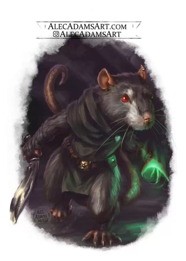 Rat Folk Warlock - RPG Stock Art - Alec Adams Art | DriveThruRPG
