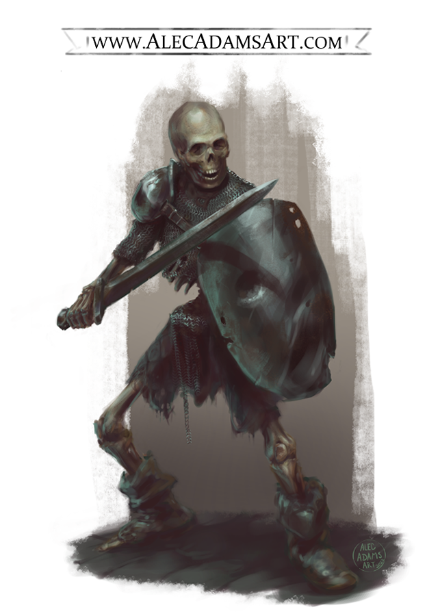 Skeleton Warrior - RPG Stock Art - Alec Adams Art | DriveThruRPG