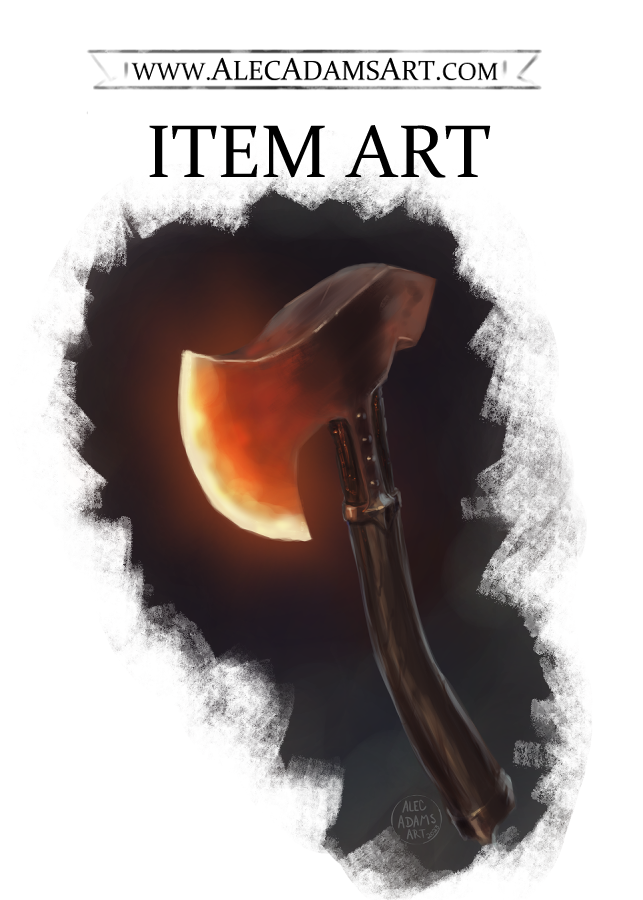 Fire Axe Magic Item - RPG Stock Art - Alec Adams Art | DriveThruRPG
