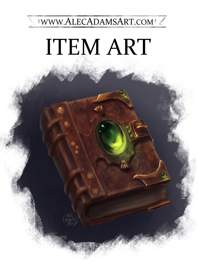 Spell Book Magic Item - RPG Stock Art - Alec Adams Art | DriveThruRPG