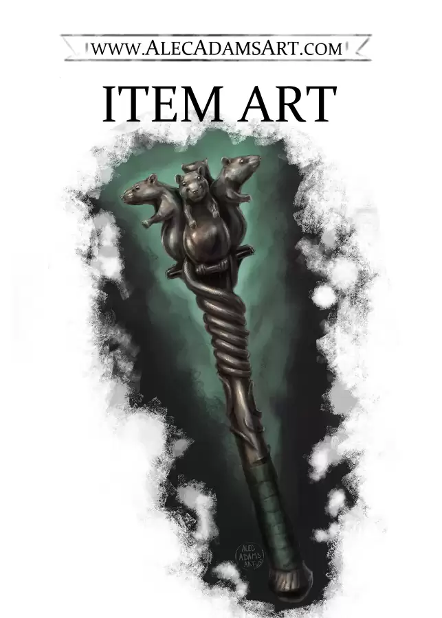 Rat Mace Magic Item - RPG Stock Art - Alec Adams Art | DriveThruRPG