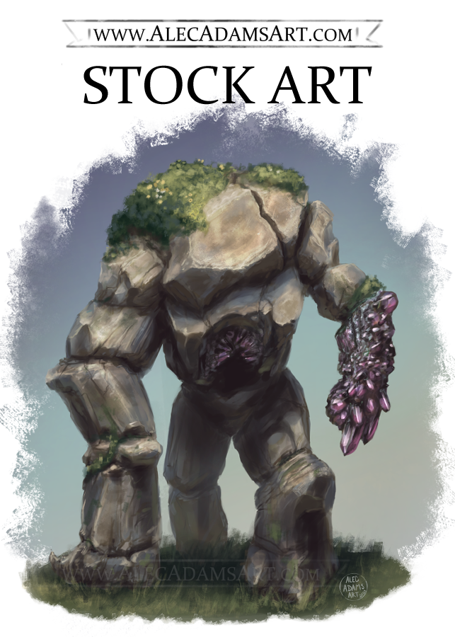 Earth Elemental - RPG Stock Art - Alec Adams Art | DriveThruRPG